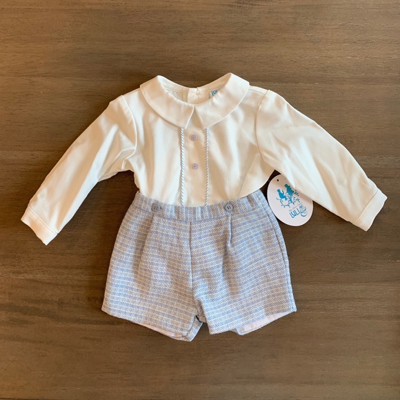 Luli & Me | Matching Sets | New Boys Luli Me Blue Check Short Set John ...